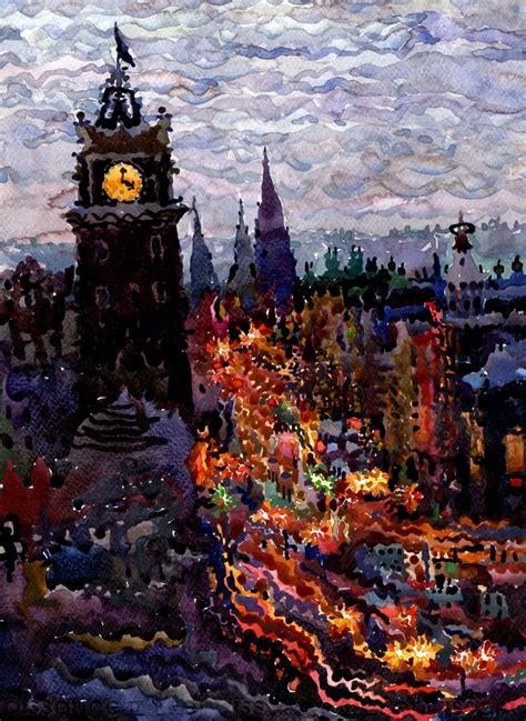 Balmoral Hotel In Edingburg City Watercolor 17 X 11 Inches 2025