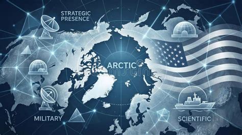 Strategic Presence Arctic Military Scientific Geopolitical Map Stock