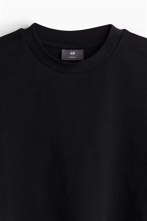 Mens Black Loose Fit T Shirt Handm Us