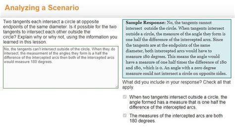 Two Tangents Each Intersect A Circle At Opposite Endpoints Of The Same