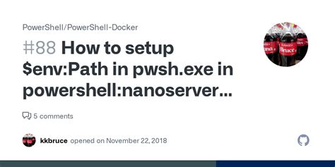 how to setup env path in pwsh exe in powershell nanoserver 1803