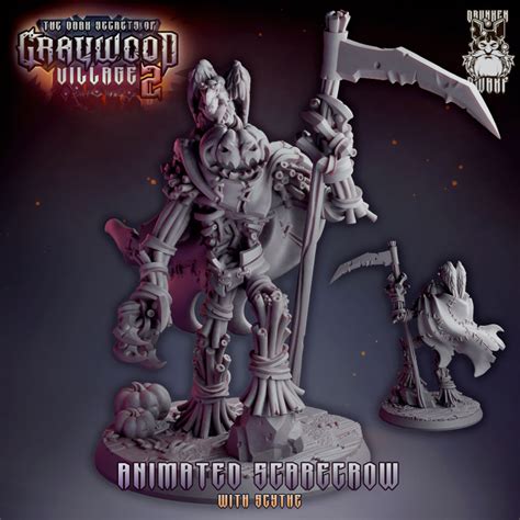 3d Printable Animated Scarecrow With Scythe By Drunkendwarf