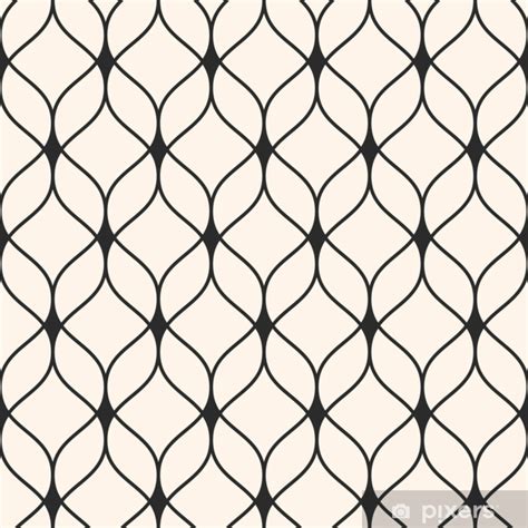 Sticker Vector Seamless Pattern In Arabian Style Abstract Graphic Monochrome Background With