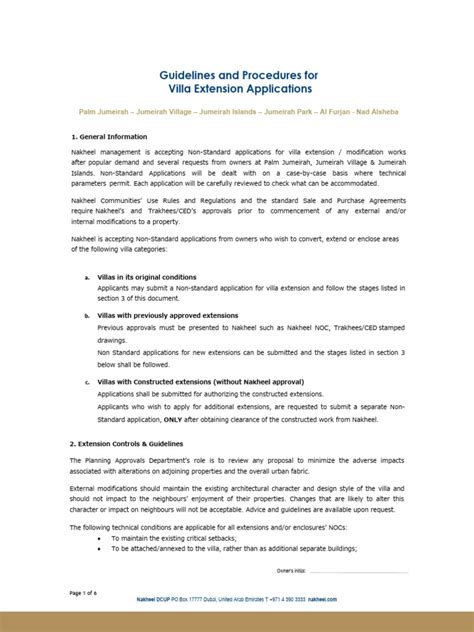 guidance and procedures to villa extensions pdf indemnity legal