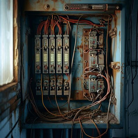 A Closeup Of A Control Panel With Many Wires And Switches Premium Ai Generated Image