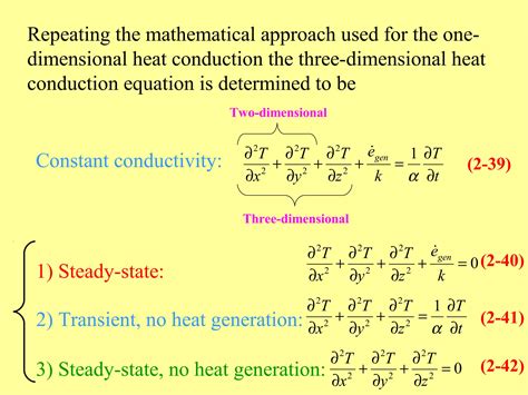 Heat Conduction Equations Ppt Physics Science