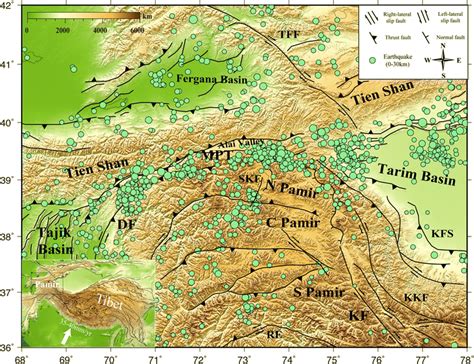 Tectonic Map Of The Pamir Tectonic Syntaxis Located In The Northwestern