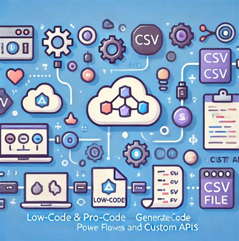 low code and pro code together create csv file with pa and custom api