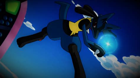 Lucario Using Aura Sphere By Pokemonsketchartist On Deviantart