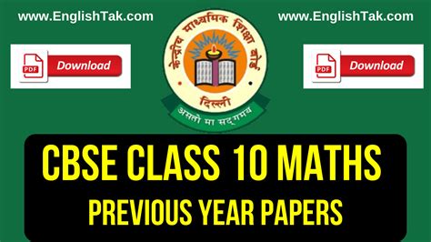Cbse Class 10 Maths Previous Year Papers 2023 24 Board Exam