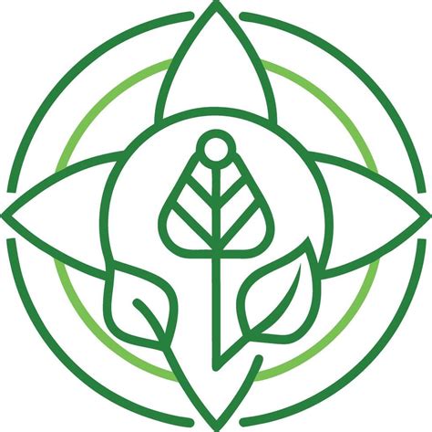 Green Leaf Emblem With Interlocking Design 75477416 Vector Art At Vecteezy