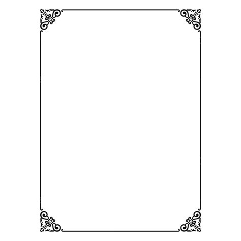 Black Line Rectangle Border Swirl Ornate Rectangle Border Borders Rectangle Frame Png