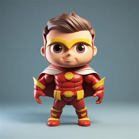 Premium Photo Cartoon Mini Superhero 3d