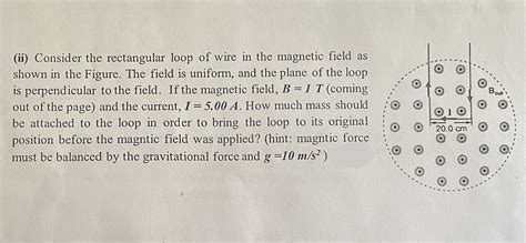 Solved Ii Consider The Rectangular Loop Of Wire In The Chegg