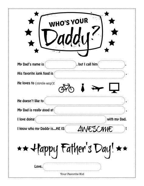 Free Printable Fathers Day Worksheets