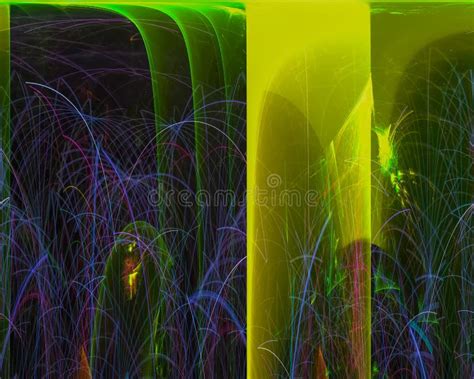 Abstract Digital Fractal Concept Future Creative Ornament Style Futuristic Render Swirl Stock