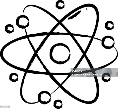 Atom Hand Drawn Vector Illustration Stock Illustration Download Image