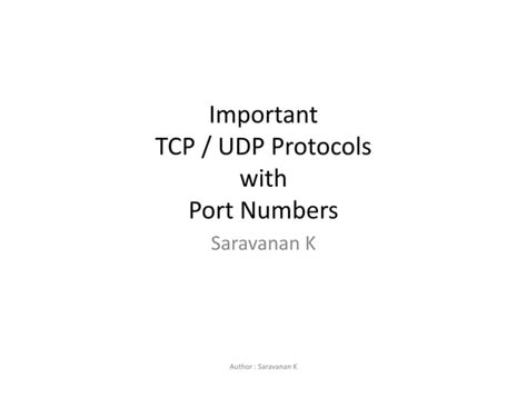 Important Tcpudp Protocols Ppt