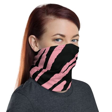 Pink Zebra Neck Gaiter Neck Gaiter Neck Gaiters Gaiters