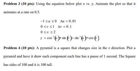 solved problem 3 10 pts using the equation below plot x