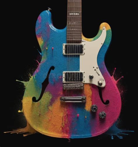 Rainbow Hues Electric Guitar Stock Illustration Illustration Of Strings Guitar 312170879
