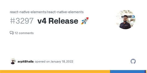 v4 release 🚀 · issue 3297 · react native elements react native