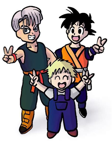 7 1 2 Year Old Trunks 6 Year Old Goten And 3 Year Old Marron With Their Redesigns Except For