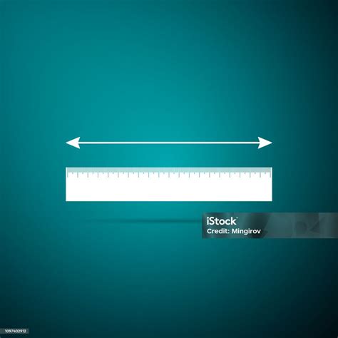 측정 높이 길이 아이콘 녹색 배경에 고립 통치자 Straightedge 규모 기호입니다 평면 디자인입니다 벡터 일러스트 레이 션 개념에 대한 스톡 벡터 아트 및 기타 이미지