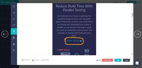 Mark As Bug In Screenshot Testing Lambdatest