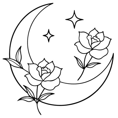 Un Dessin Dune Lune Et Dune Demi Lune Sur Un Fond Blanc Vecteur Premium