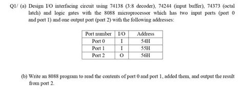 solved q1 a design 10 interfacing circuit using 74138