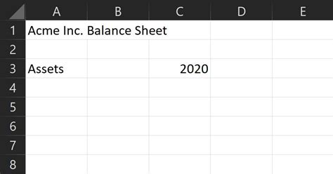How To Create A Balance Sheet In Excel