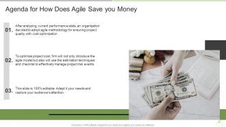 How Does Agile Save You Money It Agenda For How Does Agile Save You Money Presentation