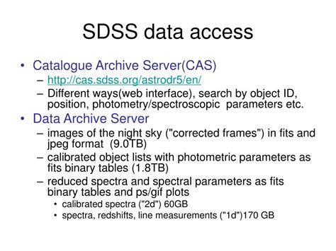 Ppt Sloan Digital Sky Survey Sdss I 期的数据结构介绍 Powerpoint