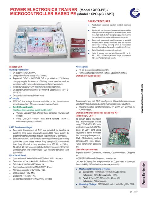 Power Electronics Training Kit Pdf Power Inverter Power Electronics