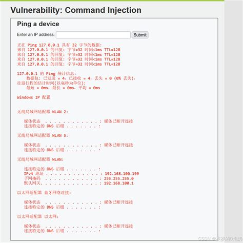 Dvwavulnerability Command Injection命令执行漏洞127001 Csdn博客