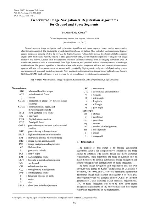 Pdf Generalized Image Navigation And Registration Algorithms For Ground
