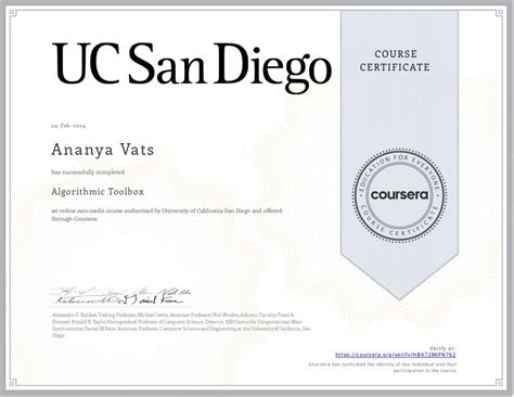 I Earned Algorithmic Toolbox Certificate Ananya Vats Posted On The