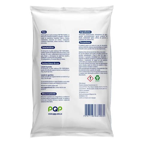 Detergente Polvo Multiusos Sin Aroma Pqp Profe 20k
