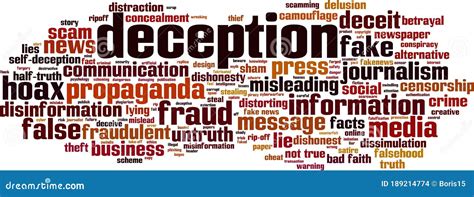 Deception Word Cloud Stock Vector Illustration Of Halftruth 189214774