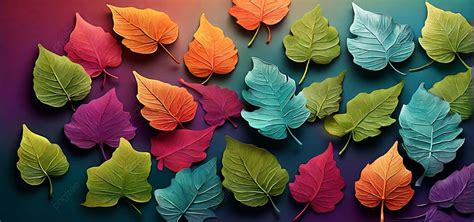 Leaf Texture Design With Gradient Background Leaf Texture Colorful