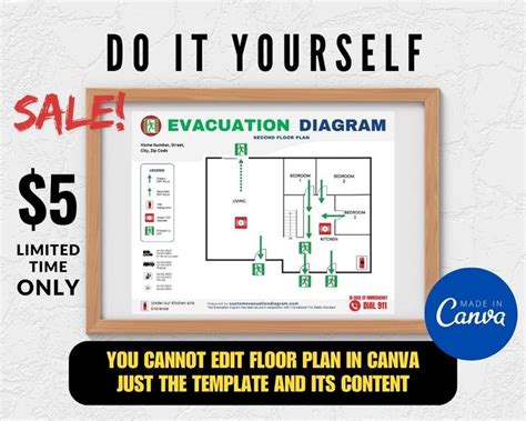 Evacuation Diagram Fire Escape Downloadable Editable In Canva