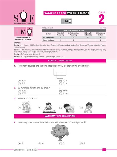 Sof Imo Sample Paper 2023 Class 2