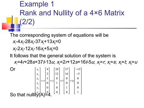 Null Space Rank And Nullity Theorem Ppt