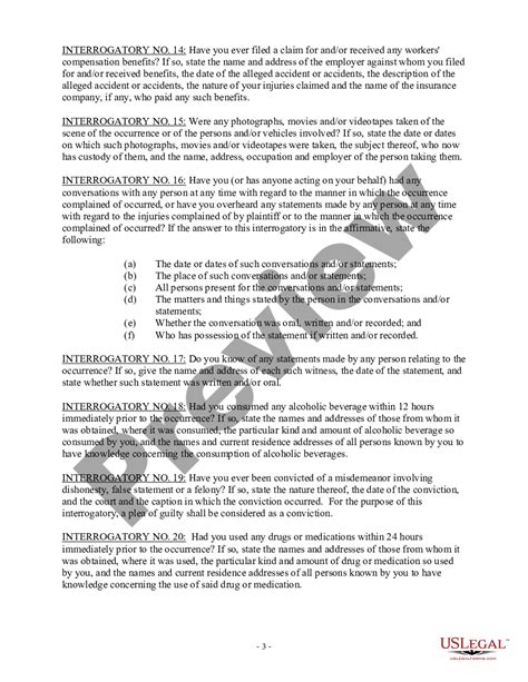 Maryland Interrogatories To Plaintiff For Motor Vehicle Occurrence Us Legal Forms