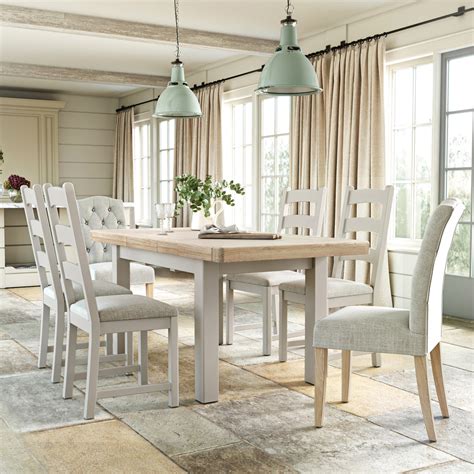 Penzance Small Extending Dining Table Grey Sage Green Roseland