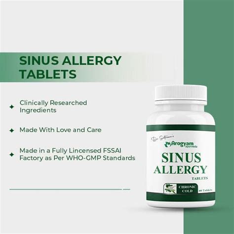 Sinus Tablets For Allergies 60 Tablets X2 Units Arogyamayurveda