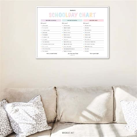 School Day Chart Editable Pdf M493 Mrsneat