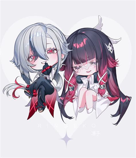 Arlecchino And Columbina Genshin Impact Drawn By Ringeko Chan Danbooru