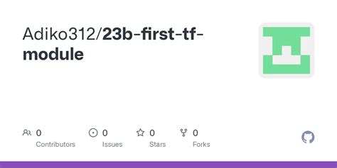 GitHub Adiko B First Tf Module